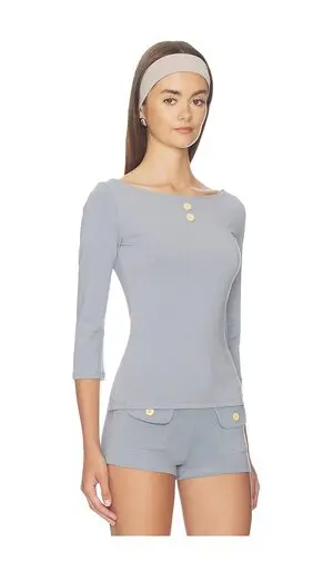 ODDLI 3/4 Sleeve Boat Neck Top