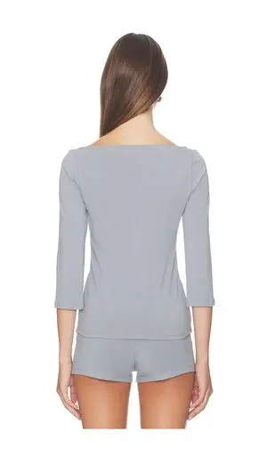 ODDLI 3/4 Sleeve Boat Neck Top