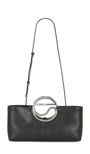 Coperni C Clutch With Silver-tone Statement Handle - Black