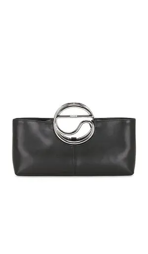 Coperni C Clutch With Silver-tone Statement Handle - Black