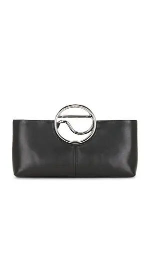 Coperni C Clutch With Silver-tone Statement Handle - Black