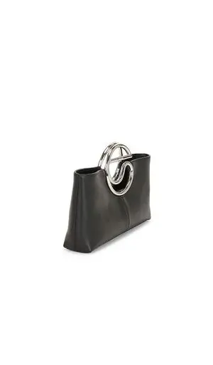 Coperni C Clutch With Silver-tone Statement Handle - Black