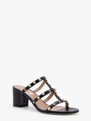 Valentino Garavani Rockstuds Leather Mules With Allover Studs