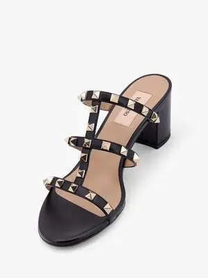 Valentino Garavani Rockstuds Leather Mules With Allover Studs