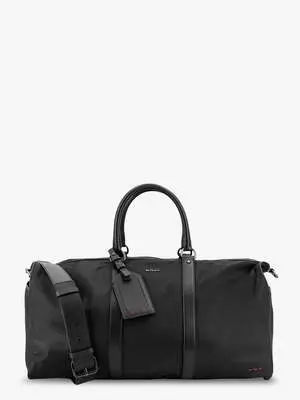 Kiton Nylon Travel Bag With Leather Inserts - Black