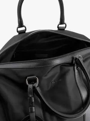 Kiton Nylon Travel Bag With Leather Inserts