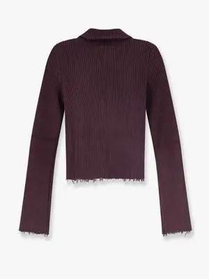 MAISON MARGIELA Ribbed Cotton Zip Cardigan With Fringed Trim