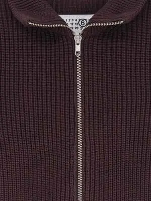 MAISON MARGIELA Ribbed Cotton Zip Cardigan With Fringed Trim