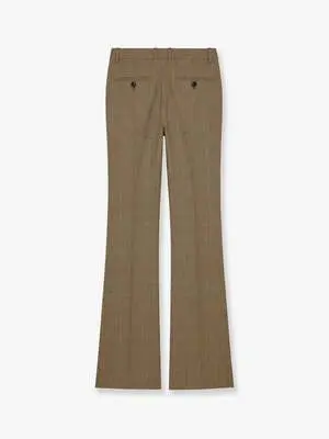 Saint Laurent Prince Of Wales Certified Wool Flared Trousers