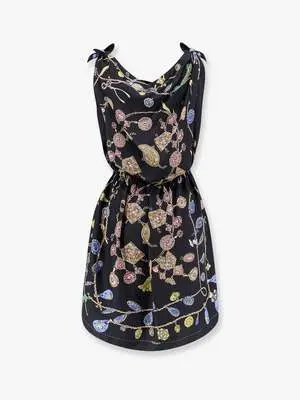 Versace Printed Silk Twill Midi Dress