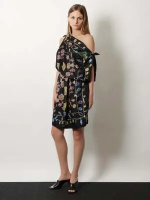 Versace Printed Silk Twill Midi Dress