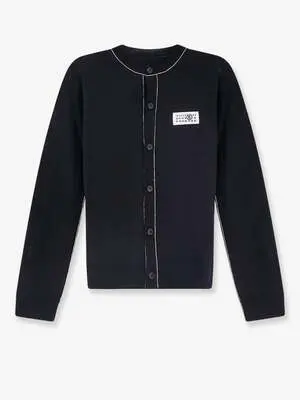 MAISON MARGIELA Wool Blend Cardigan With Numeric Detail - Black