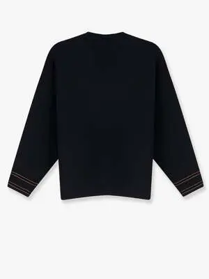 Max Mara Wool Blend V-neck Sweater With Contrasting Trim