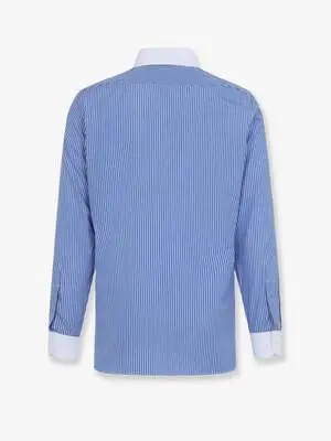 TOM FORD Striped Cottton Shirt - Blue