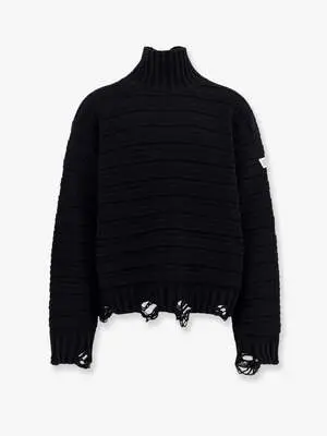 MAISON MARGIELA Wool Blend Sweater With Distressed Effect - Black
