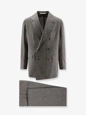 Tagliatore Doublebreasted Stretch Melange Virgin Wool Suit