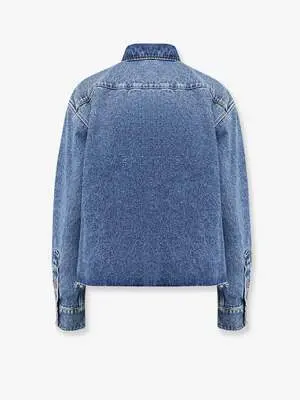 Miu Miu Denim Shirt With Logo Patch