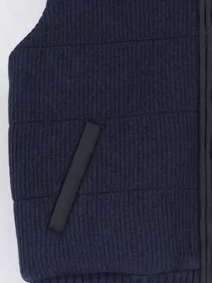 GRAN SASSO Sleeveless Virgin Wool Zip-up Jacket With Hood