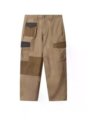 MARANT ETOILE Patchwork Cotton Cargo Pants - Brown