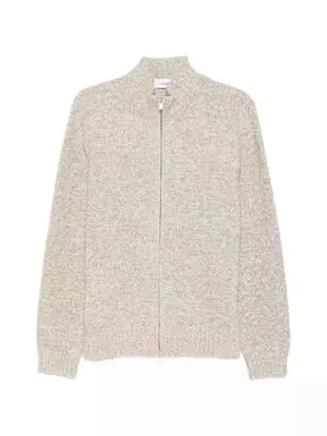 LARDINI Zip-up Marl-knit Cardigan