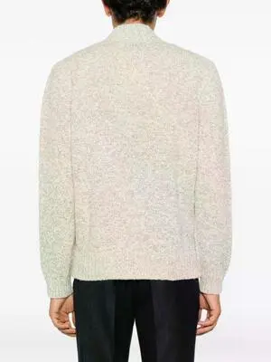 LARDINI Zip-up Marl-knit Cardigan