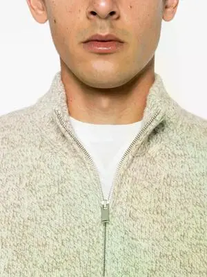 LARDINI Zip-up Marl-knit Cardigan