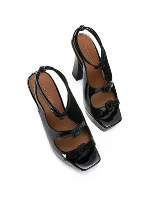 Kurt Geiger Patent Buckled Platform Heels