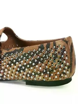 Kurt Geiger Mayfair Crystal Embellished Ballet Flats - Neutrals