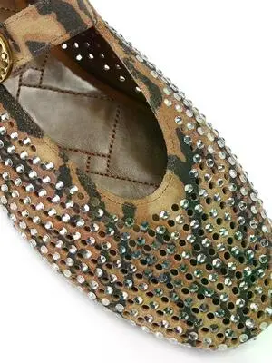 Kurt Geiger Mayfair Crystal Embellished Ballet Flats - Neutrals