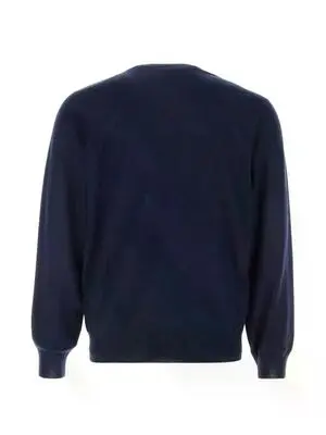 Brunello Cucinelli Crew-neck Ribbed-trim Sweater - Blue