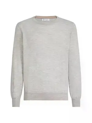 Brunello Cucinelli Crew Neck Fine Knit Sweater - Blue