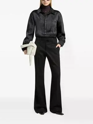 COURREGES Crinkled Satin-finish Shirt - Black