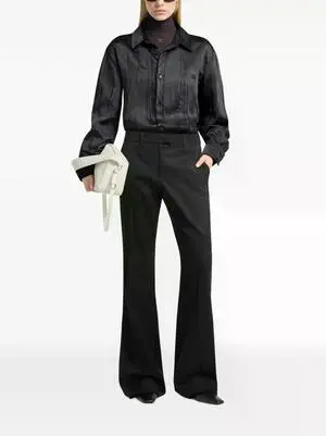 COURREGES Crinkled Satin Shirt - Black