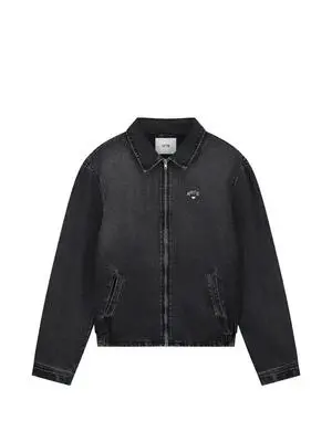 ARTE ANTWERP Logo Embroidered Denim Jacket - Black
