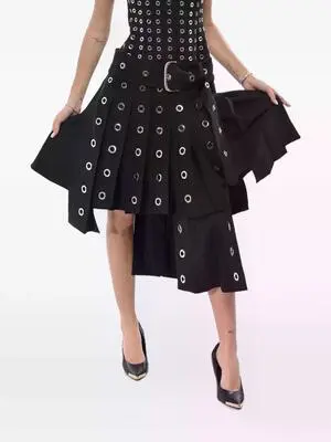 Off-White Embellished High Neck Belted Dress