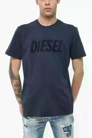 DIESEL® Logo-patch Jersey T-shirt - Blue