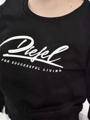 DIESEL® Logo-print Cropped Sweatshirt - Black