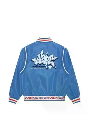 AAPE BY *A BATHING APE Moonface Patch Jersey Baseball Jacket