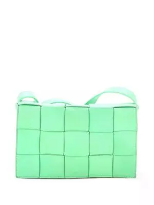 Bottega Veneta Cassette Maxi Intrecciato Leather Crossbody Bag - Green