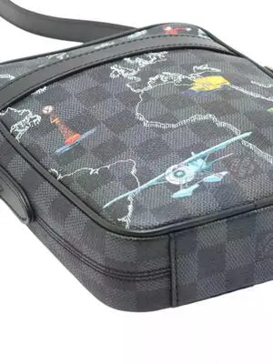 LOUIS VUITTON Damier Graphite Renaissance Map Danube Slim Pm Crossbody Bag