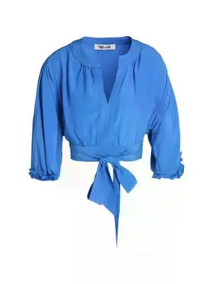 Diane Von Furstenberg Lucie Tie-waist Blouse - Blue
