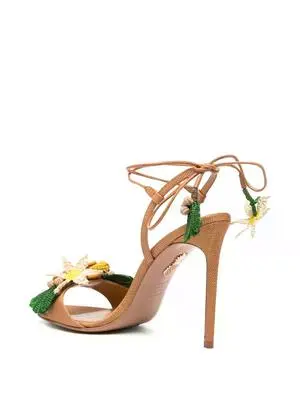 AQUAZZURA Birdsong Floral-embellished Stiletto Sandals
