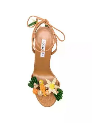 AQUAZZURA Birdsong Floral-embellished Stiletto Sandals