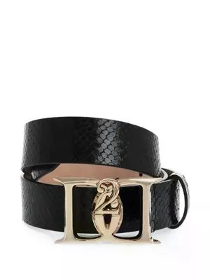 Dsquared2 Snake-effect Logo Buckle Belt