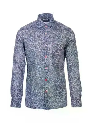 Kiton Floral-print Long-sleeve Shirt