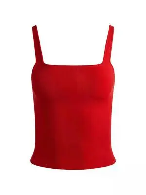 Alice + Olivia Devin Square-neck Top - Red