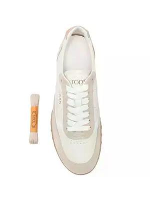 TOD'S Smooth Leather And Suede Lace-up Sneakers