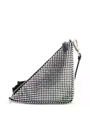 Prada Embellished Triangle Logo Crossbody Bag With Pouch