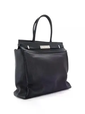 Saint Laurent Manhattan Leather North South Tote Bag - Black