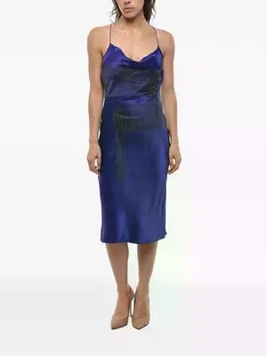 Stella McCartney Chain-embellished Satin Slip Dress - Blue